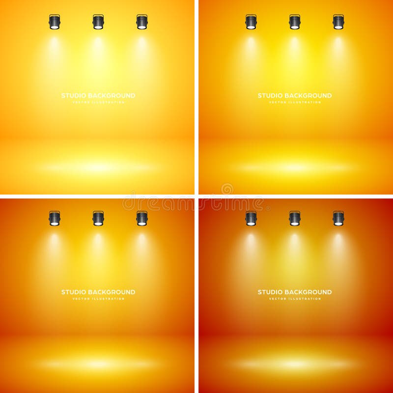Empty Yellow Studio Abstract Backgrounds with Spotlight Effect. Product ...