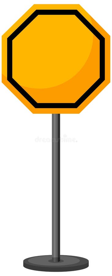 Empty Yellow Traffic Sign on Transparent Background Stock Vector ...