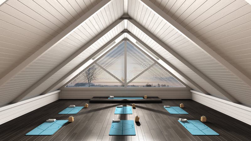 Empty Yoga Studio Interior Design Architecture, Minimal Open Space ...