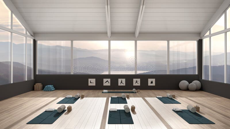 Empty Yoga Studio Interior Design Architecture, Minimal Open Space ...