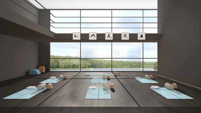 Empty Yoga Studio Interior Design Architecture, Minimal Open Space ...