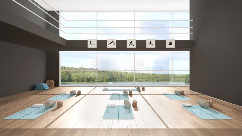 Empty Yoga Studio Interior Design Architecture, Minimal Open Space ...