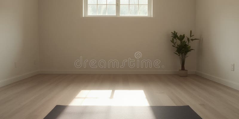 Empty Yoga Studio with Mat Ready for Class Stock Illustration ...