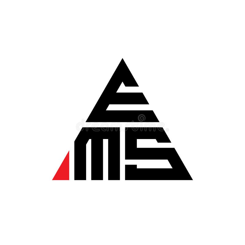 EMS Triangle Letter Logo Design with Triangle Shape. EMS Triangle Logo ...