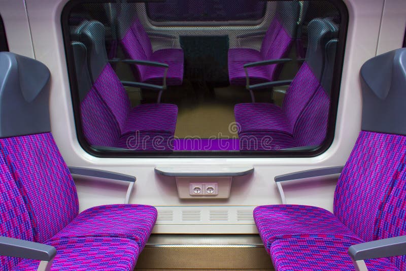 Emtpy Interior of the Train for Long and Short Distance Stock Photo ...