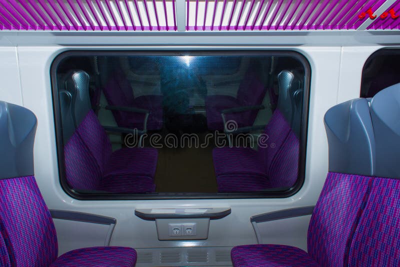 Emtpy Interior of the Train for Long and Short Distance Stock Image ...