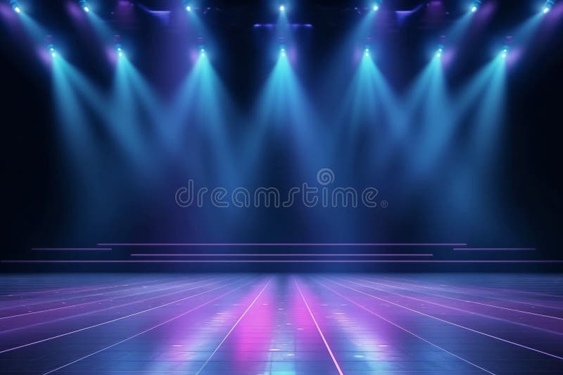 Emty Stage with Spot Lights. Presentation Concept. Generative Ai Stock ...