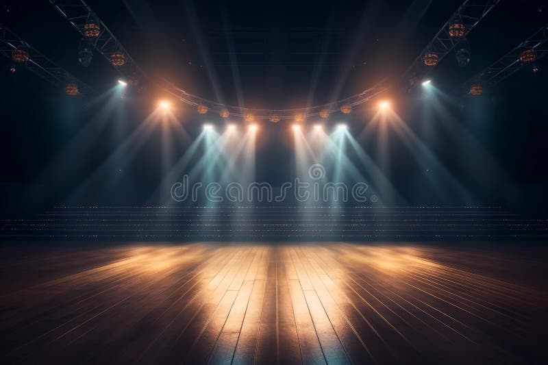 Emty Stage with Spot Lights. Presentation Concept. Generative Ai Stock ...