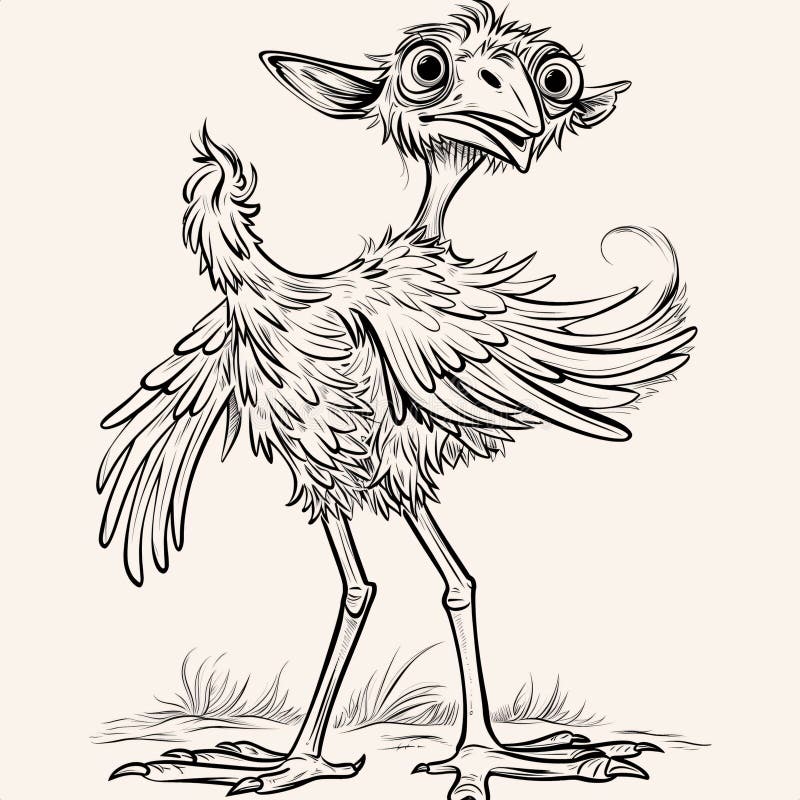 Emu Big Bird - a Cartoon of a Bird Stock Illustration - Illustration of ...