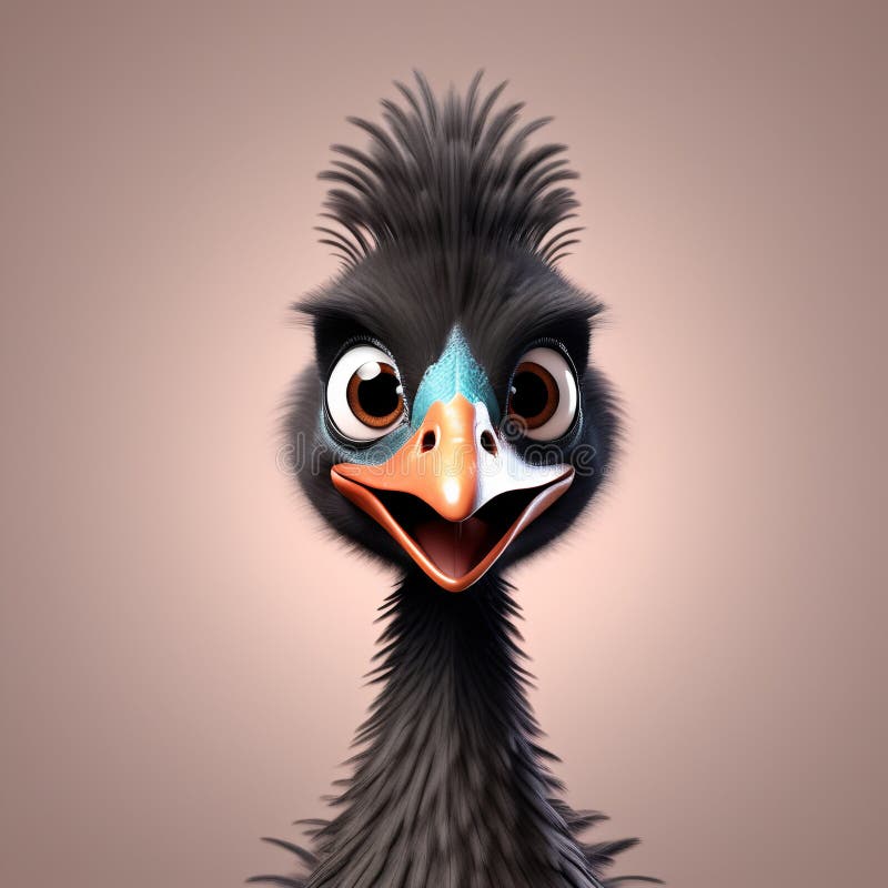 Emu Elegance: Highly Detailed 3D Rendering Stock Illustration ...
