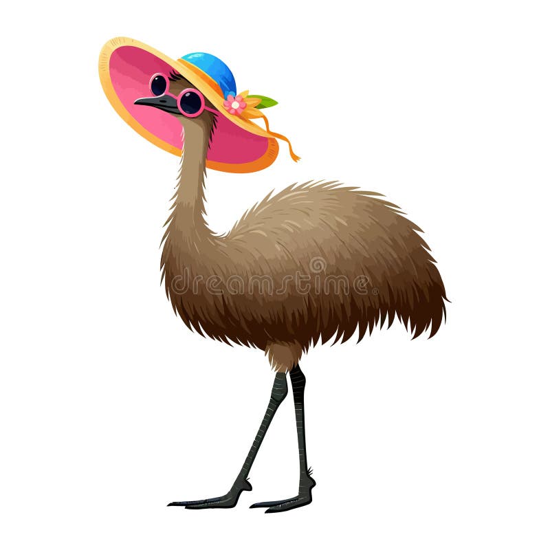 Emu Head Hat Cartoon Vector Illustration Stock Illustration ...