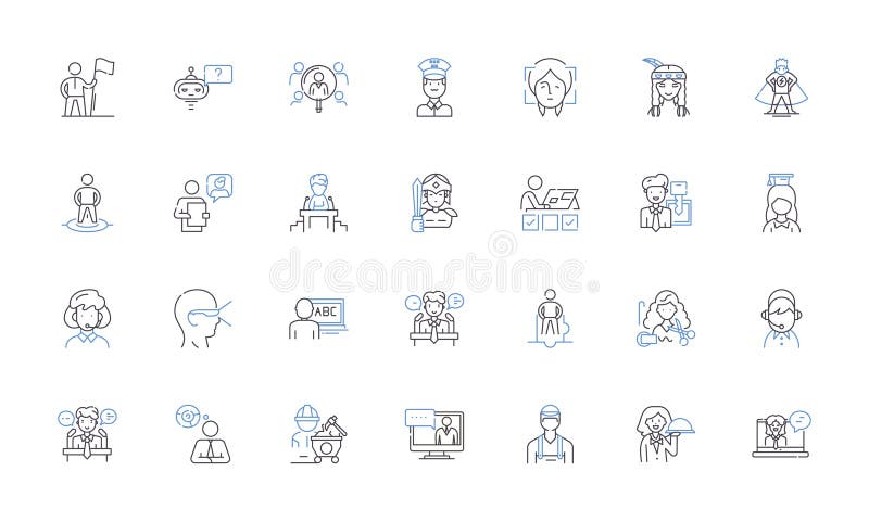 Emulations Line Icons Collection. Replication, Simulation, Imitation ...