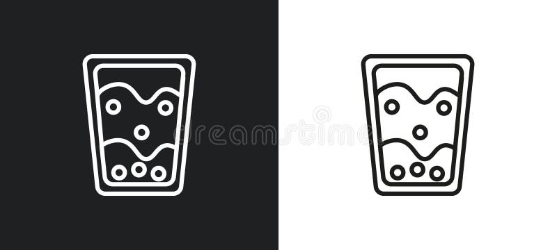 Emulsion Outline Icon in White and Black Colors. Emulsion Flat Vector ...