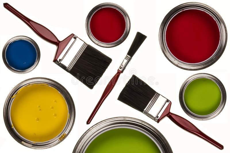 Emulsion Paint - Paintbrushes - Isolated Stock Photo - Image of ...