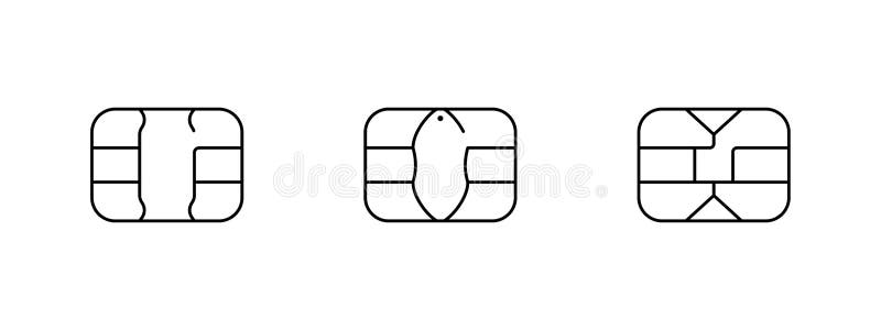 EMV Chip Icon for Bank Plastic Credit or Debit Charge Card. Vector Line ... EMV Chip Icon for Bank Plastic Credit or Debit Charge Card. Vector Line ...