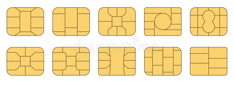 EMV Chip Icon Set. Microchip for Bank Plastic Credit or Debit Charge or ... EMV Chip Icon Set. Microchip for Bank Plastic Credit or Debit Charge or ...