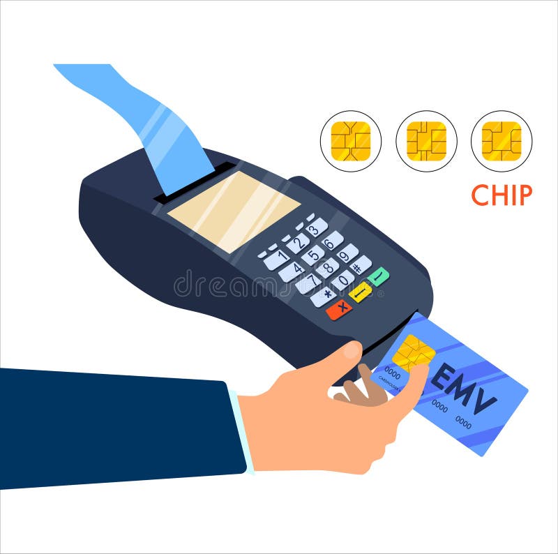 EMV Payment Method Concept.Hand Using Smart Credit or Debit Card ...