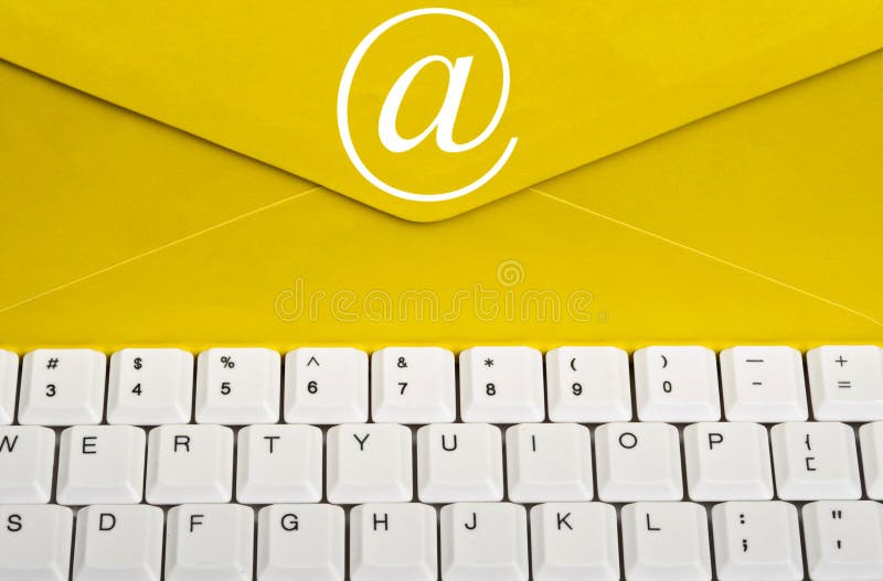 Emvelope on keyboard stock photo. Image of paper, closeup - 20696284
