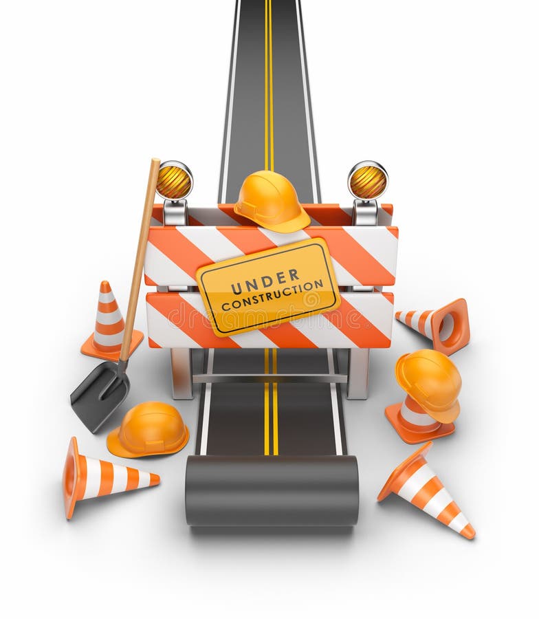 Panneaux Routiers 3d, Message En Construction Et Peintre De Couleur ...