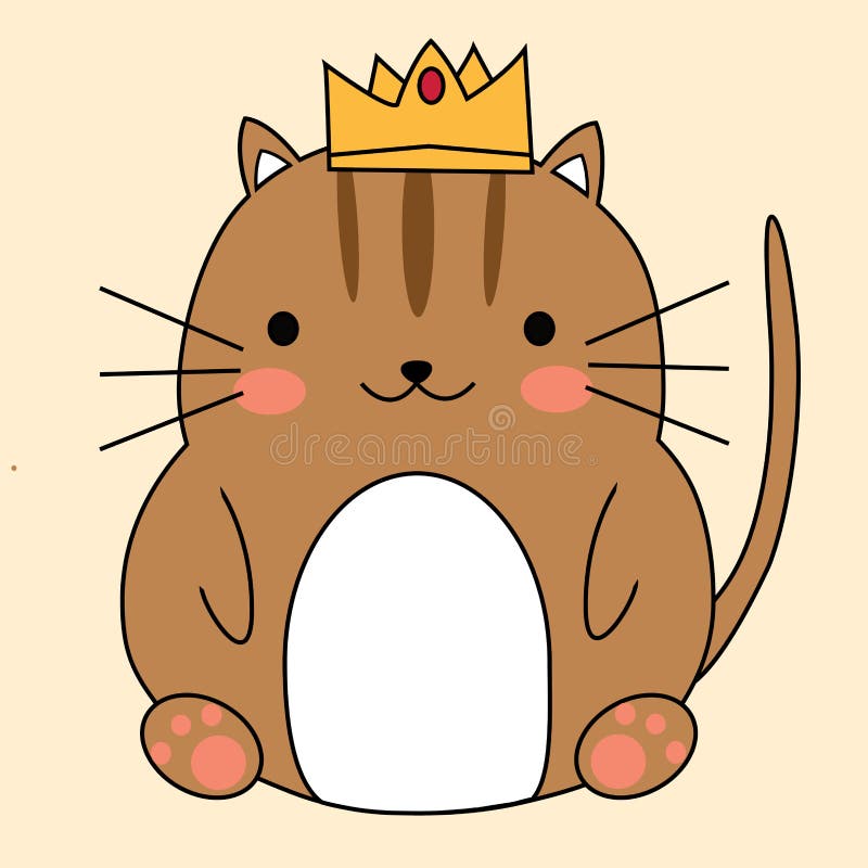 En fet katt vektor illustrationer. Illustration av husdjur - 48033791
