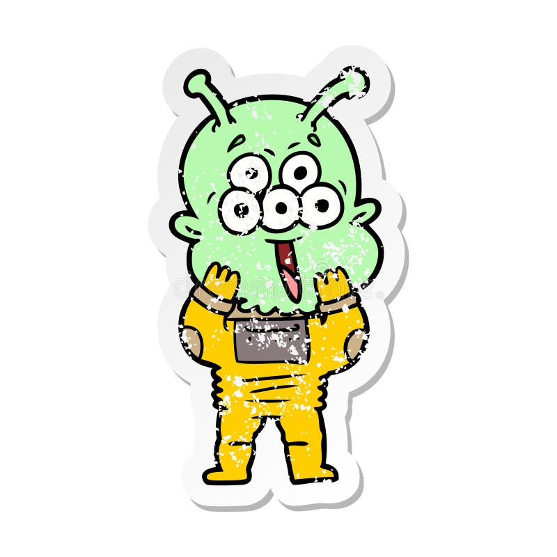 En Glad Tecknad Utomjording Vektor Illustrationer - Illustration av ...