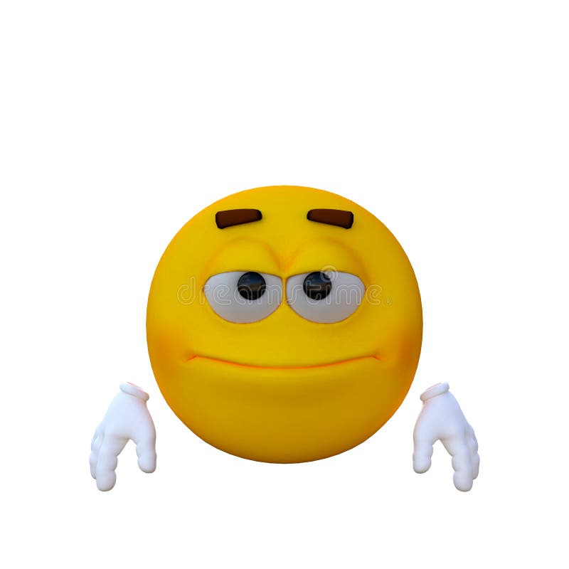 En gul smiley med händer stock illustrationer. Illustration av symbol ...