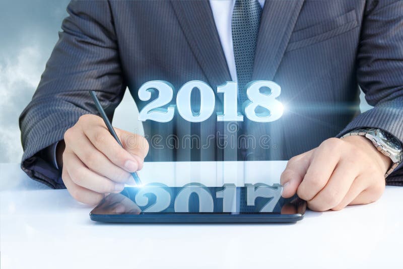 En La Pantalla Virtual Muestra El 2018 Foto de archivo - Imagen de ...