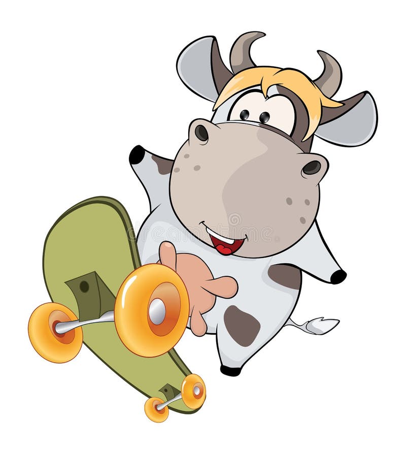 En liten ko cartoon vektor illustrationer. Illustration av blidka ...