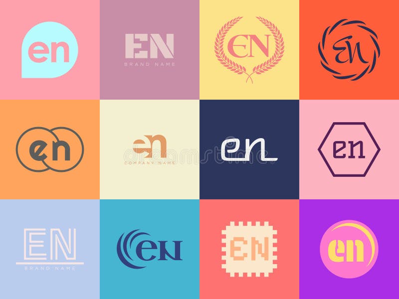 EN Logo Company Template. Letter E and N Logotype Stock Vector ...
