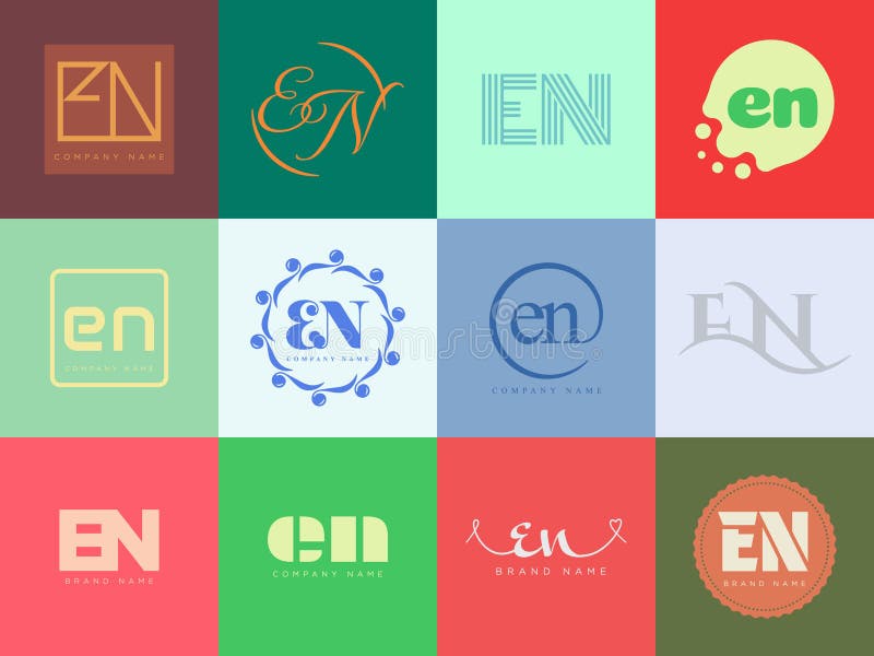 EN Logo Company Template. Letter E and N Logotype Stock Vector ...