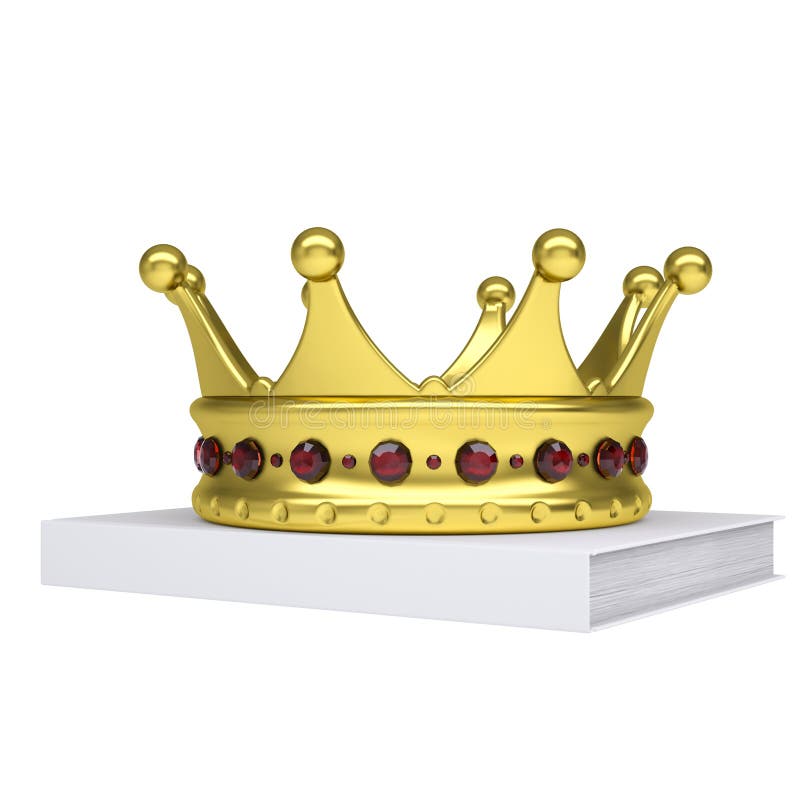 Vit Man 3d Med En Krona Som Rymmer En Smartphone Stock Illustrationer ...