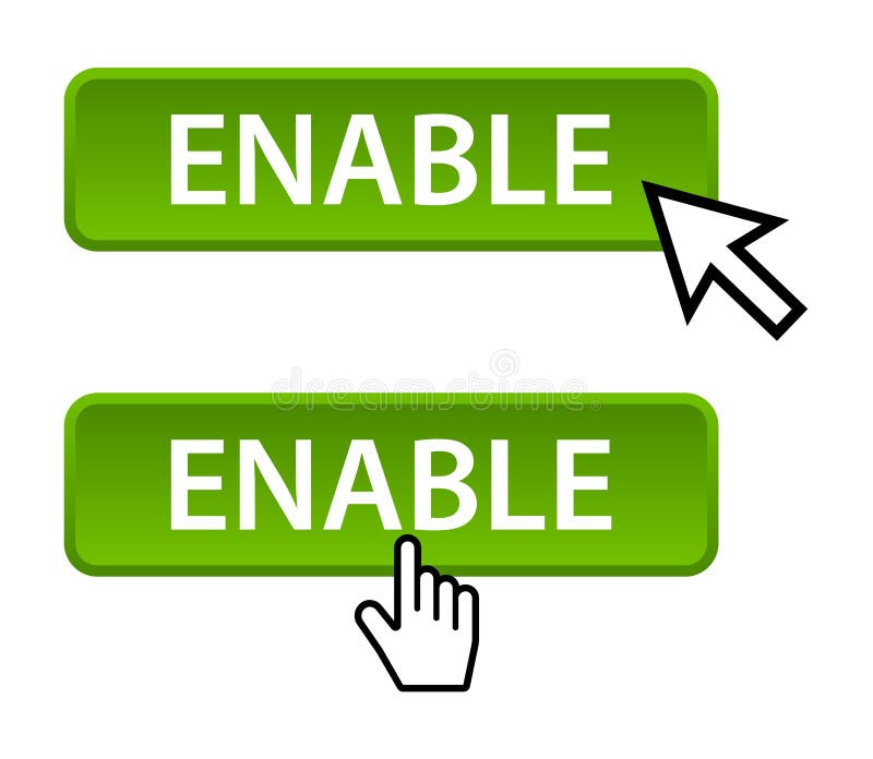 Enable button stock vector. Illustration of enable, cyberspace - 213185097