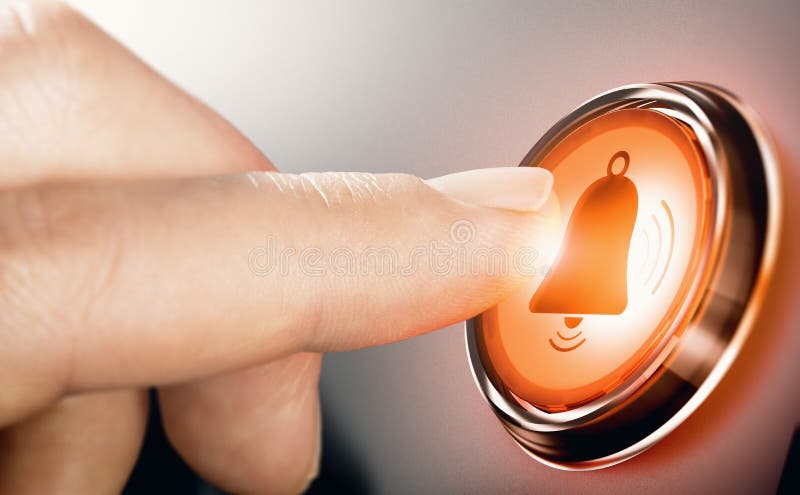 Finger Pressing Pushing a Simple Red Emergency Stop Push Button ...