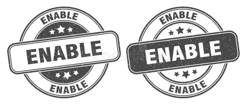 Enable Stamp. Enable Label. Round Grunge Sign Stock Vector ...