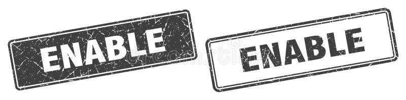 Enable Stamp Set. Enable Square Grunge Sign Stock Vector - Illustration ...