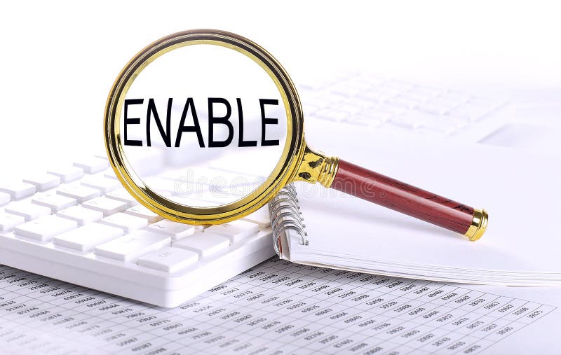 ENABLE Word through Magnifying Glass on Keyboard on the Chart Stock ...
