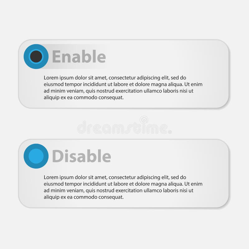 Enabled and Disabled Option. Vector Template for Text Stock Vector ...