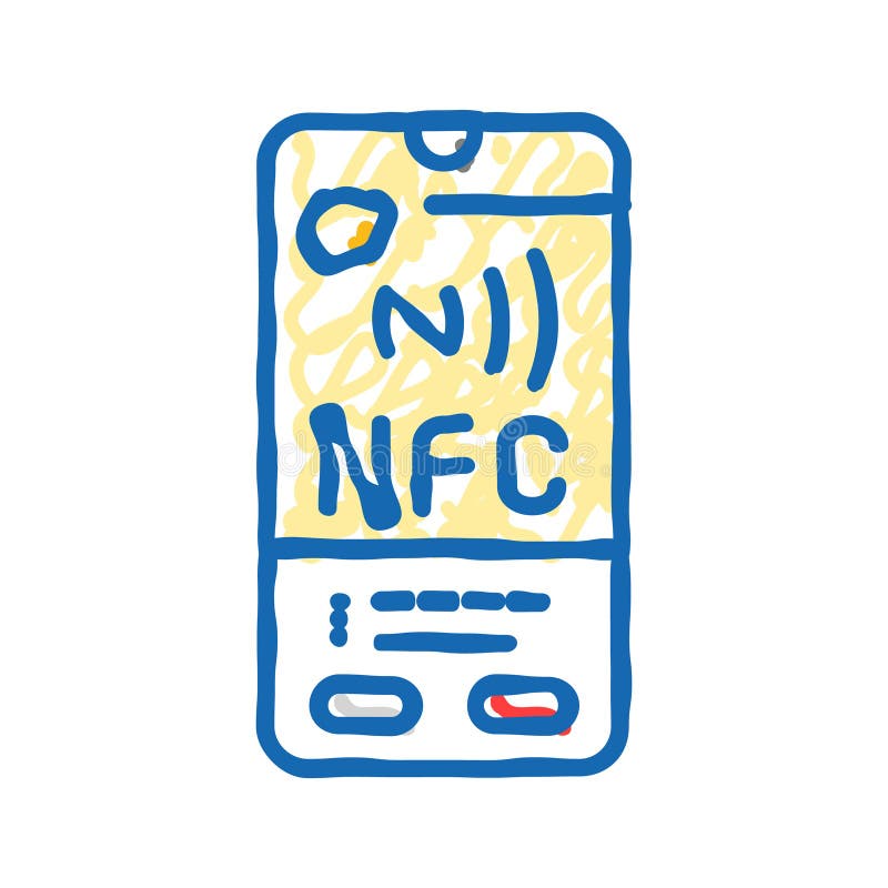 Enabled Phone Nfc Technology Icon Doodle Illustration Stock ...