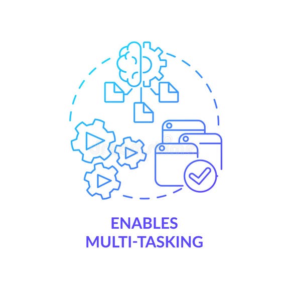 Enables Multi Tasking Blue Gradient Concept Icon Stock Vector ...