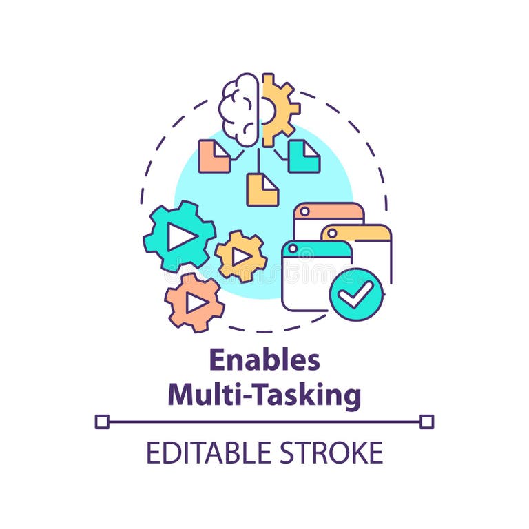 Enables Multi Tasking Concept Icon Stock Vector - Illustration of ...