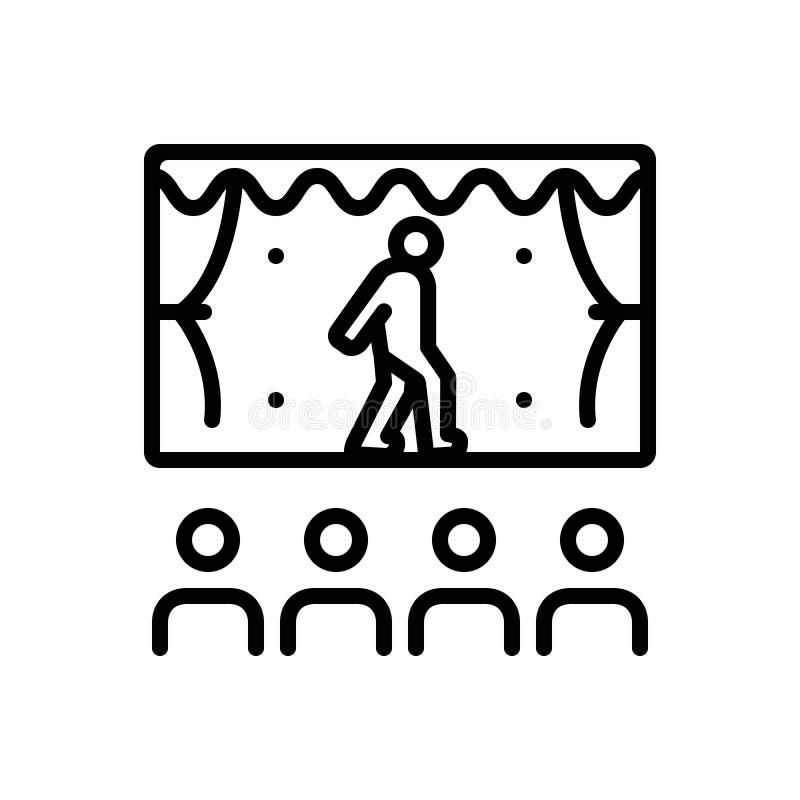 Black Line Icon for Enact, Perform and Act Stock Illustration ...