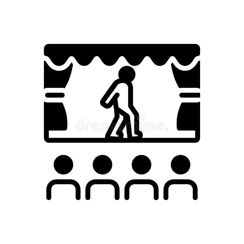 Black Solid Icon for Enact, Perform and Act Stock Vector - Illustration ...