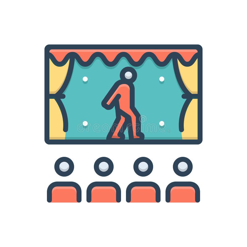 Color Illustration Icon for Enact, Perform and Act Stock Illustration ...