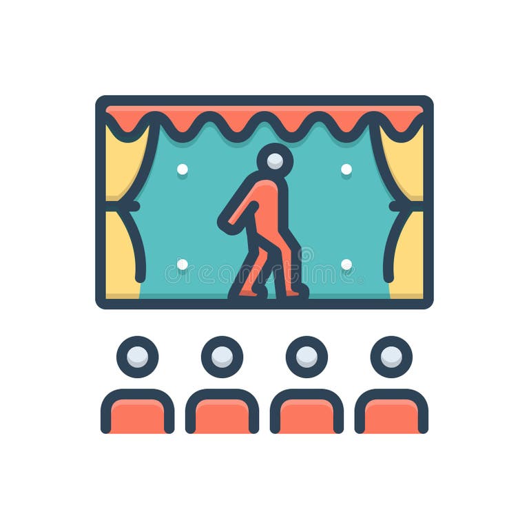 Color Illustration Icon for Enact, Perform and Act Stock Illustration ...
