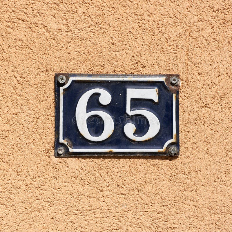 House Number 65 stock photo. Image of white, numerals - 159732360
