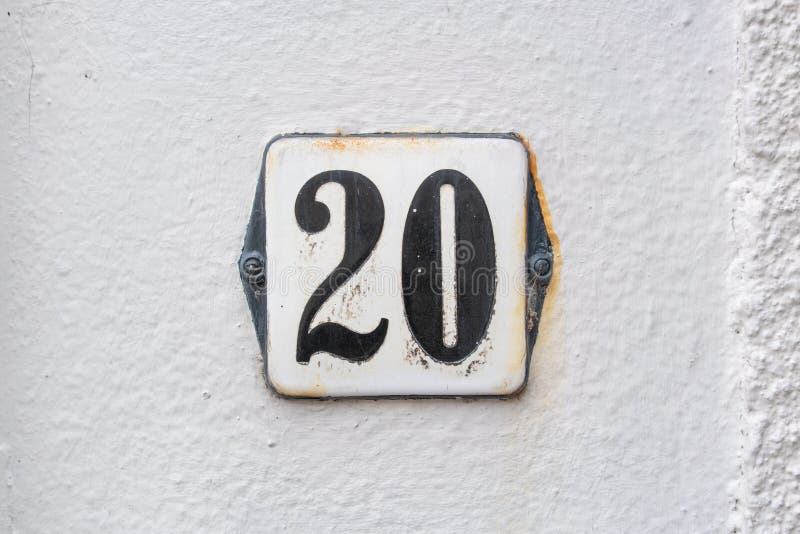 House number 20 stock image. Image of enameled, outdoors - 121950319