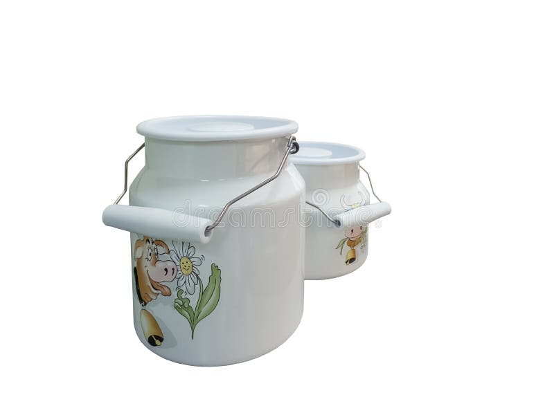 Enameled milk cans stock photo. Image of milk, dairy - 41634582