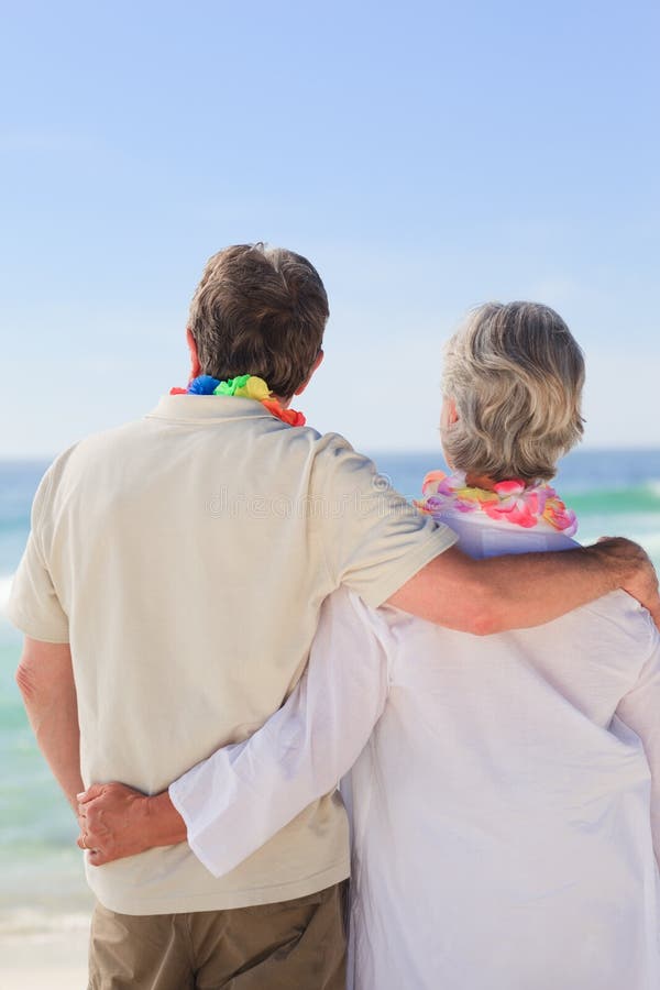 Enamored Couple Looking at the Sea Stock Image - Image of relaxation ...