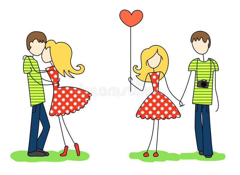 Enamoured guy and girl stock vector. Illustration of feeling - 37849854