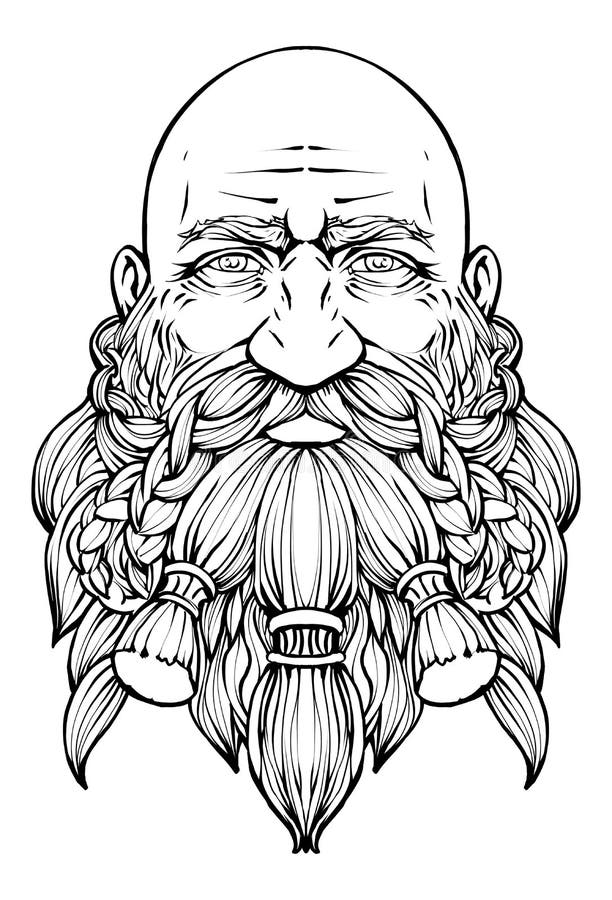 Enano Calvo Barbudo Con Mirada Buena Stock de ilustración - Ilustración ...